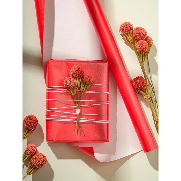 !09 Бумага перламутровая (набор 4 листа) цвет красный 0,5 х 0,7 м.