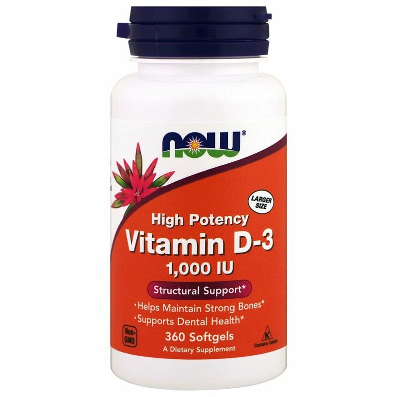 Витамины и минералы NOW Vitamin D3-1000 IU (360 капс.)