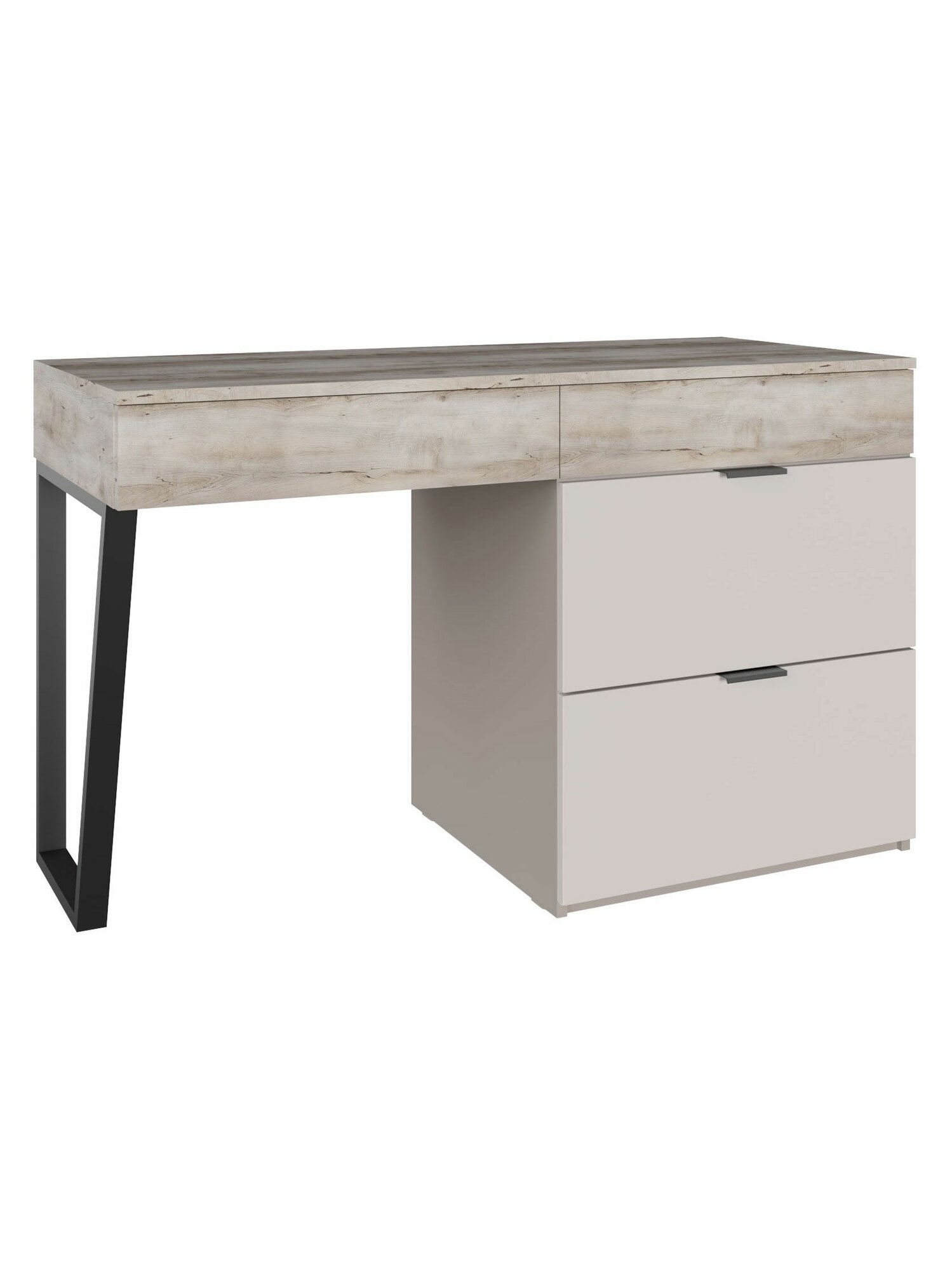 Компьютерный, письменный стол Осака Мульти детский, с ящиками, 120х52х74 см, Велюр / Сантьяго софт / Клен Каньон крупнолистный