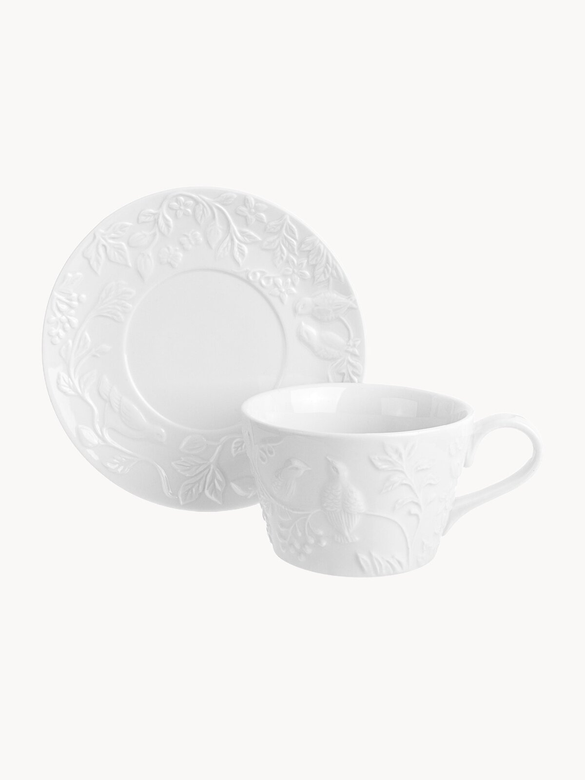 Чайная пара Primavera UNIFICO: чашка 360 мл и блюдце (керамика, белый)