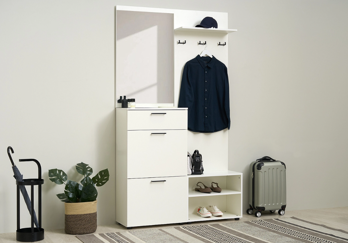 Монтана Прихожая Корпус - Белый (Гладкий) Фасад ЛДСП - Белый (Гладкий) УИ986 Стиль