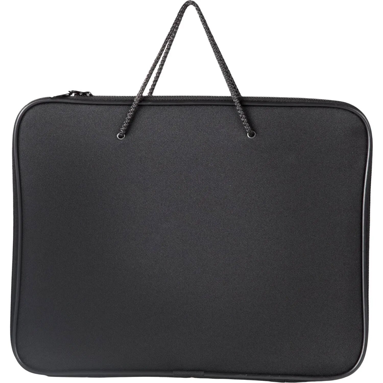 Папка-портфель на молнии с ручками офисн. А4 черная, нейлон 85-41