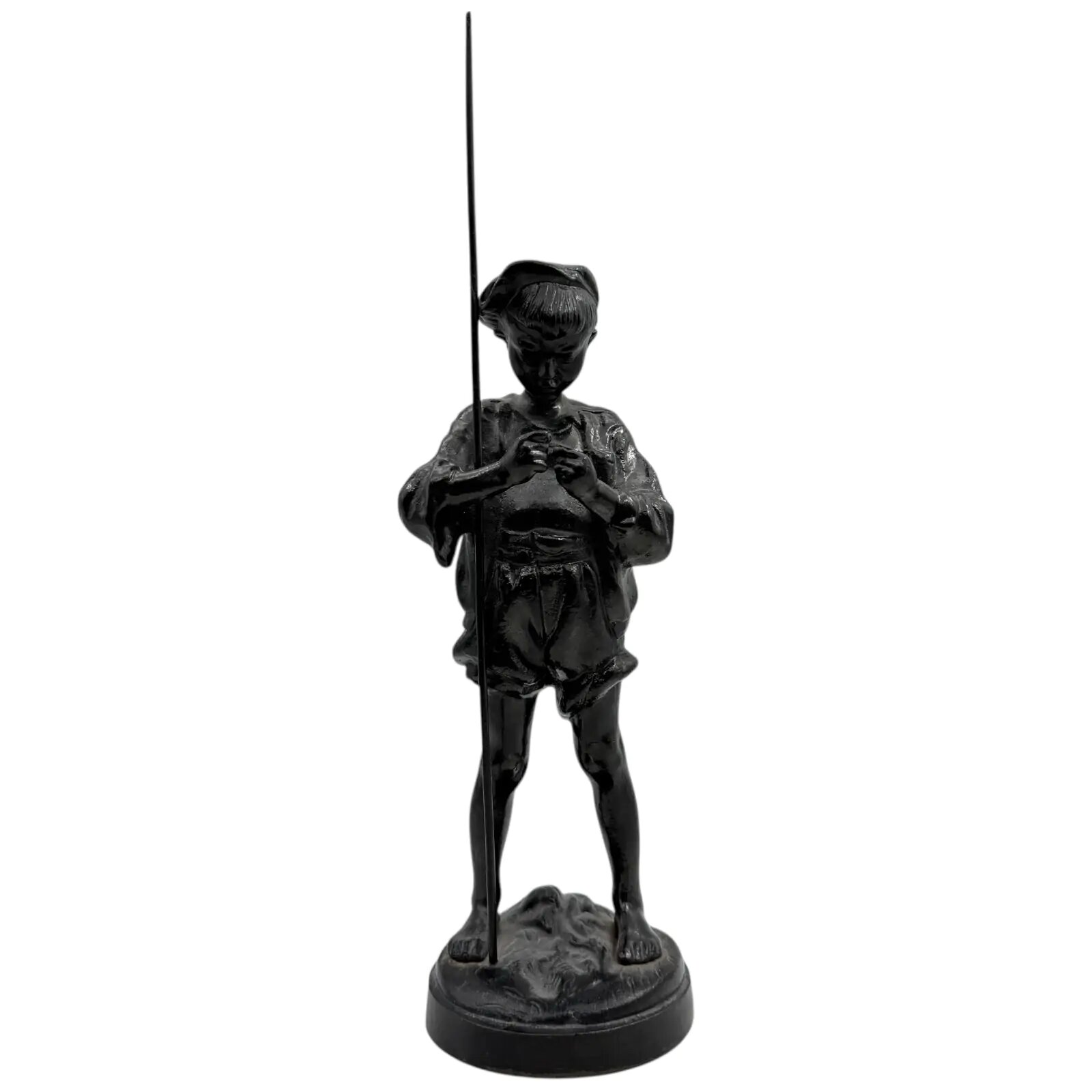 Чугунная статуэтка "Рыбачок" 1985 г. Автор Н. С. Гореликов, Касли, СССР