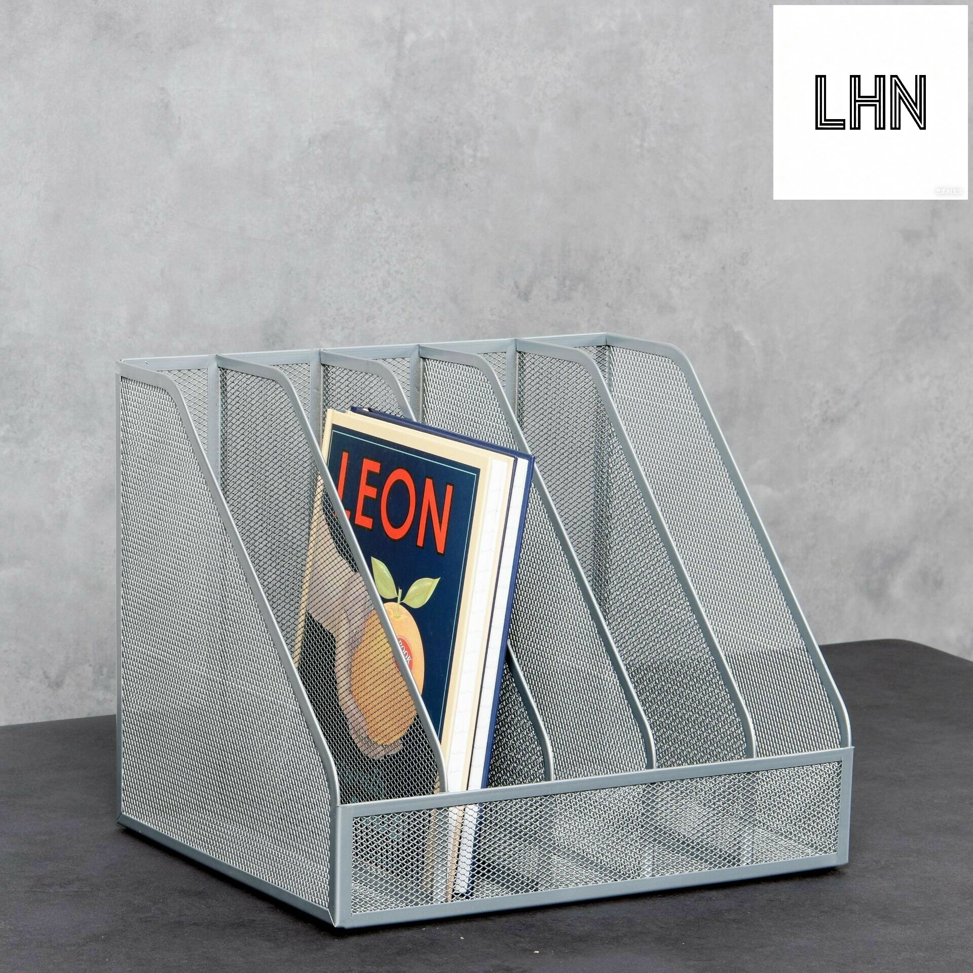 Стеллаж Yiyu, для хранения файлов, металлический, 5 секций, серебристый