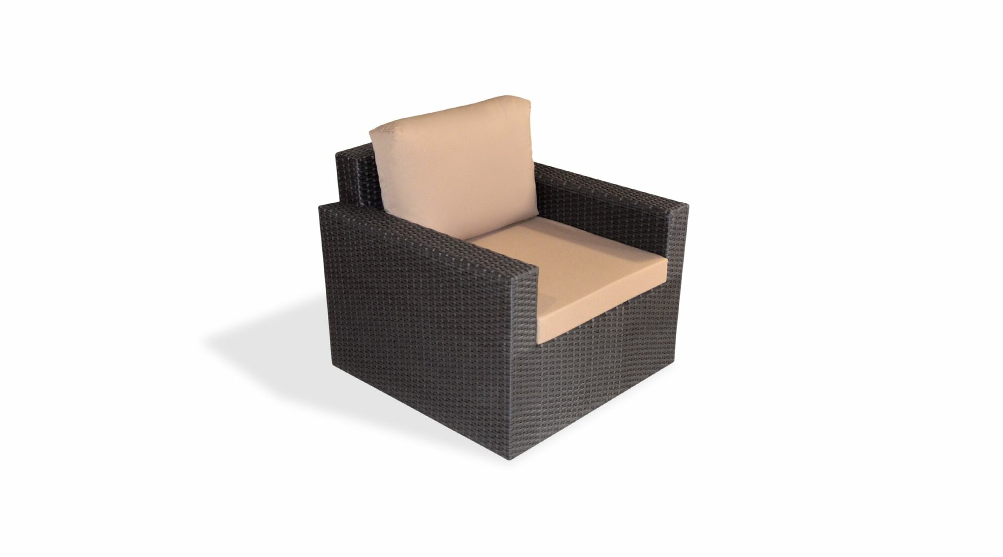 Кресло из искусственного ротанга Кемер, цвет венге, размер 80х80х70 см