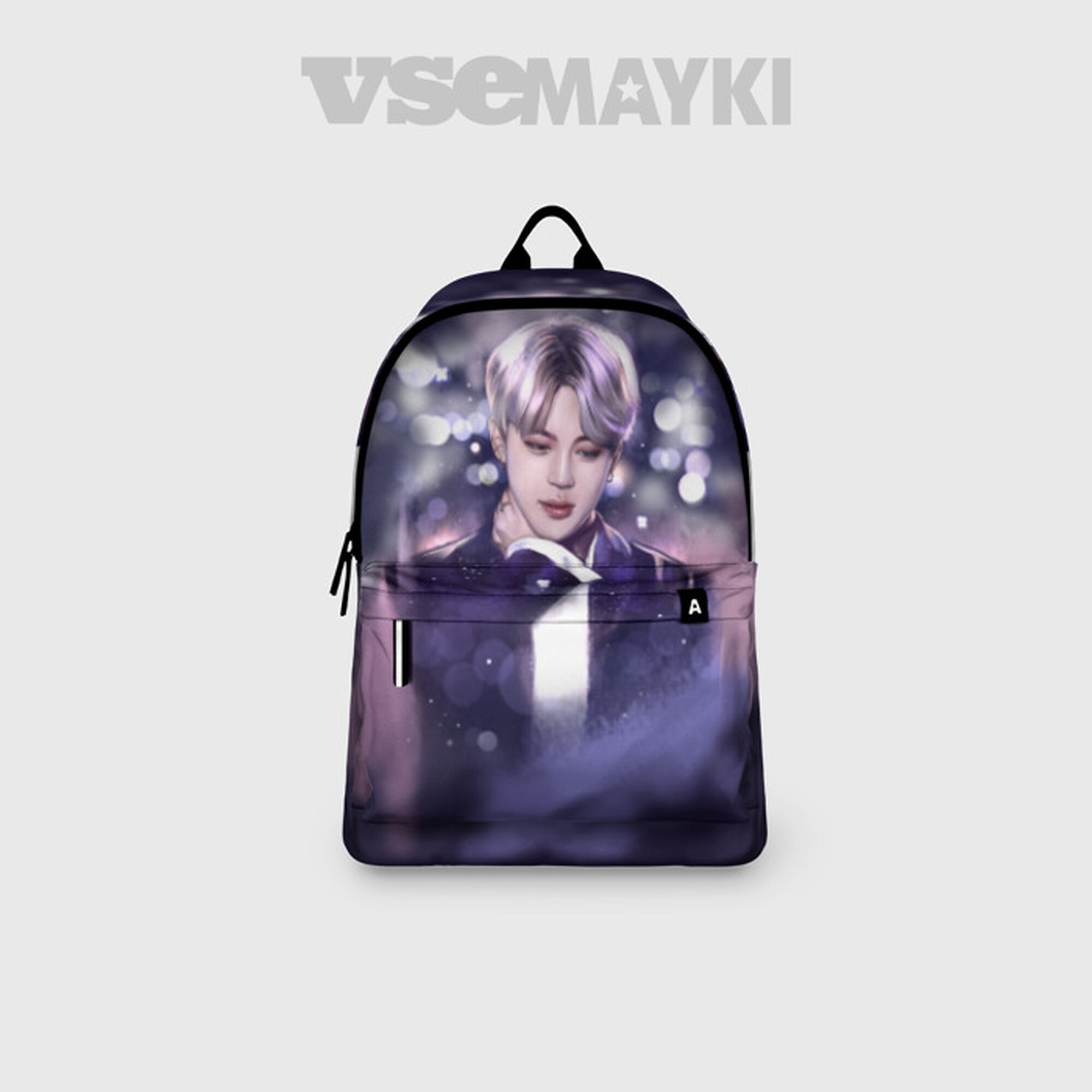 Рюкзак VseMayki с принтом BTS Jimin, унисекс, One size, белый