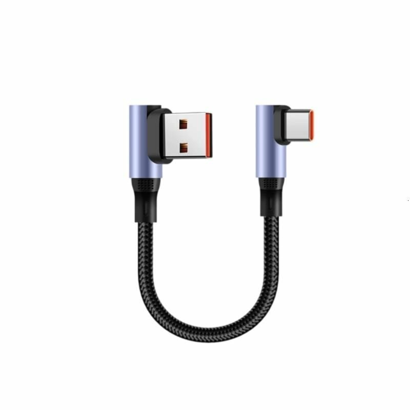 Компактный кабель USB to Type C с нейлоновой оплеткой для телефонов и планшетов, 15/30см, 15cm - Тип изгиба usb Bend