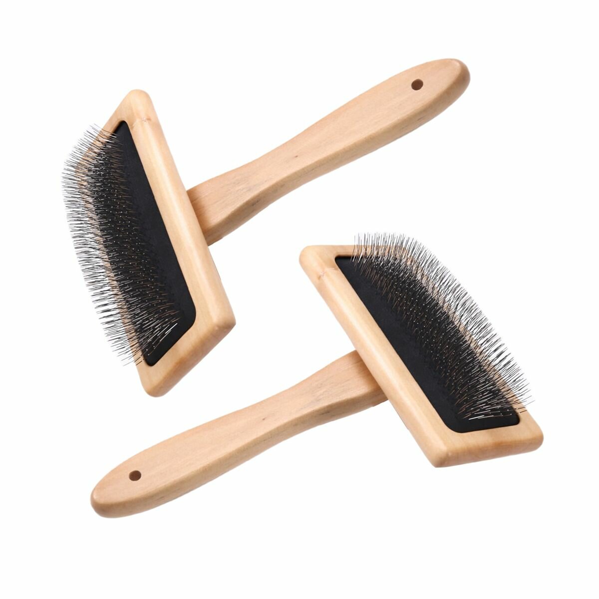 2 шт. кардера для шерсти 6,1x4,8 дюйма, инструмент для смешивания войлока и расчесывания животных с металлическими иглами 135, эргономичная нескользящая ручка, пластик, черный