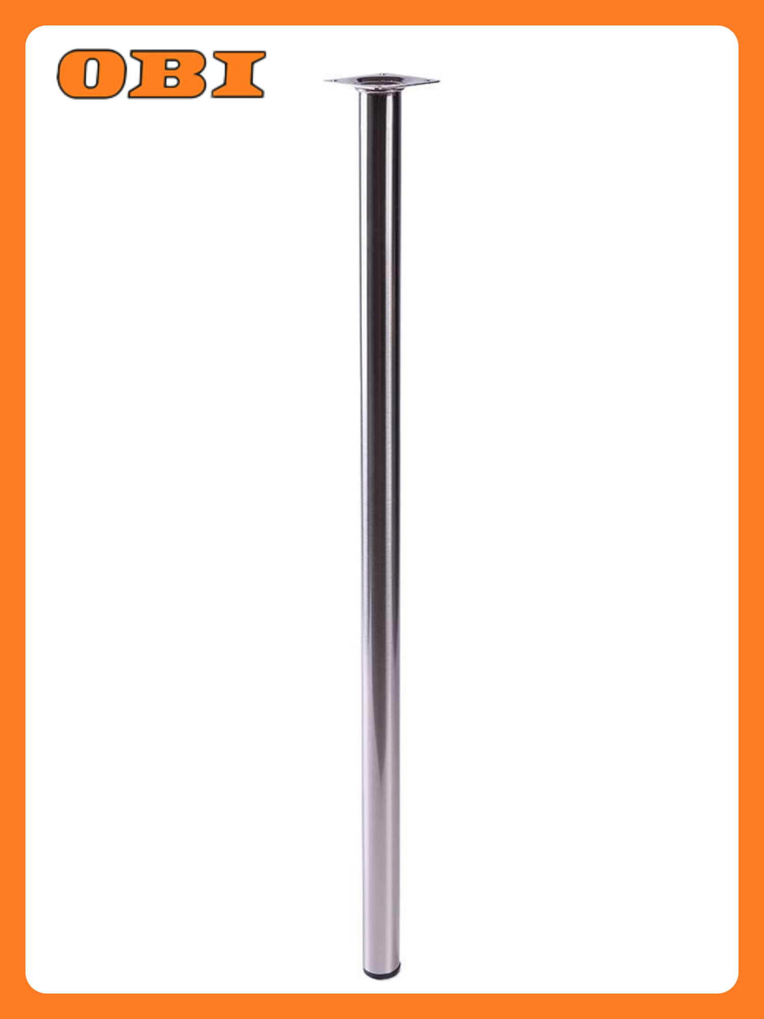 Ножка мебельная Larvij, круглая, сталь, глянцевая, серебристая, 30х700мм