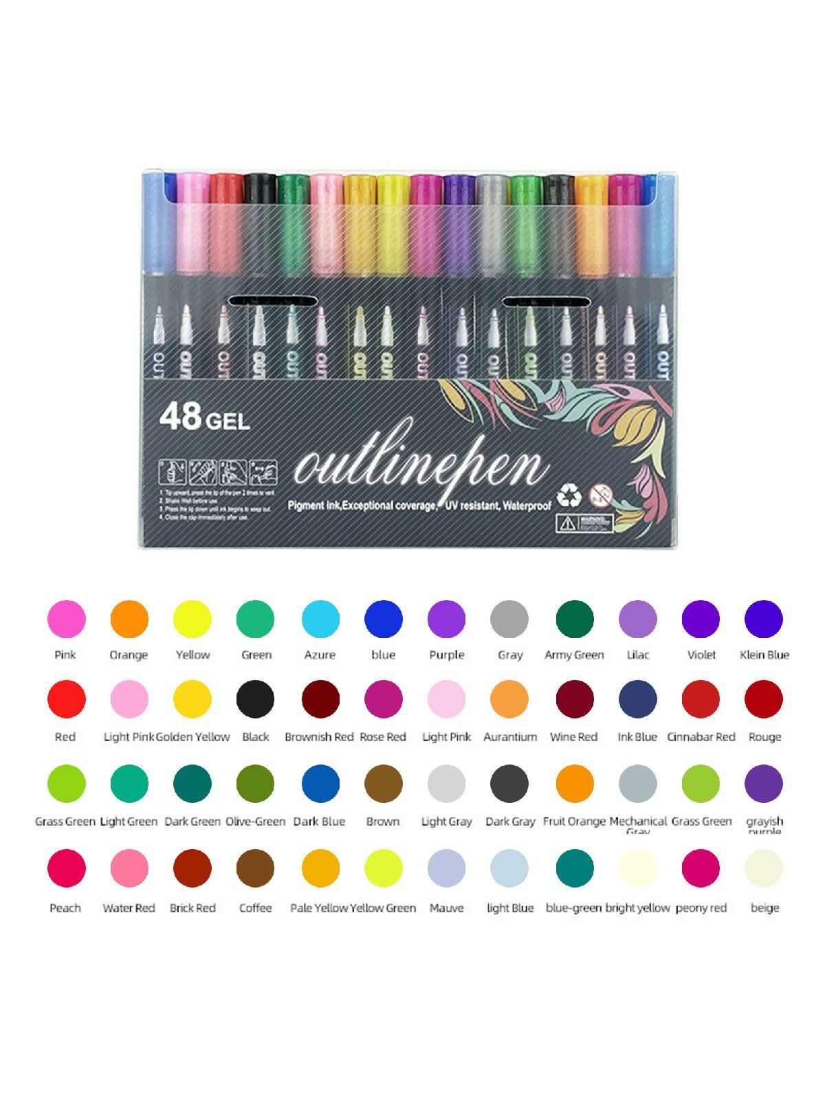 Блестящие Маркеры Двойная Линия Блестящего Фломастера Для Детального Наброска Рисунка