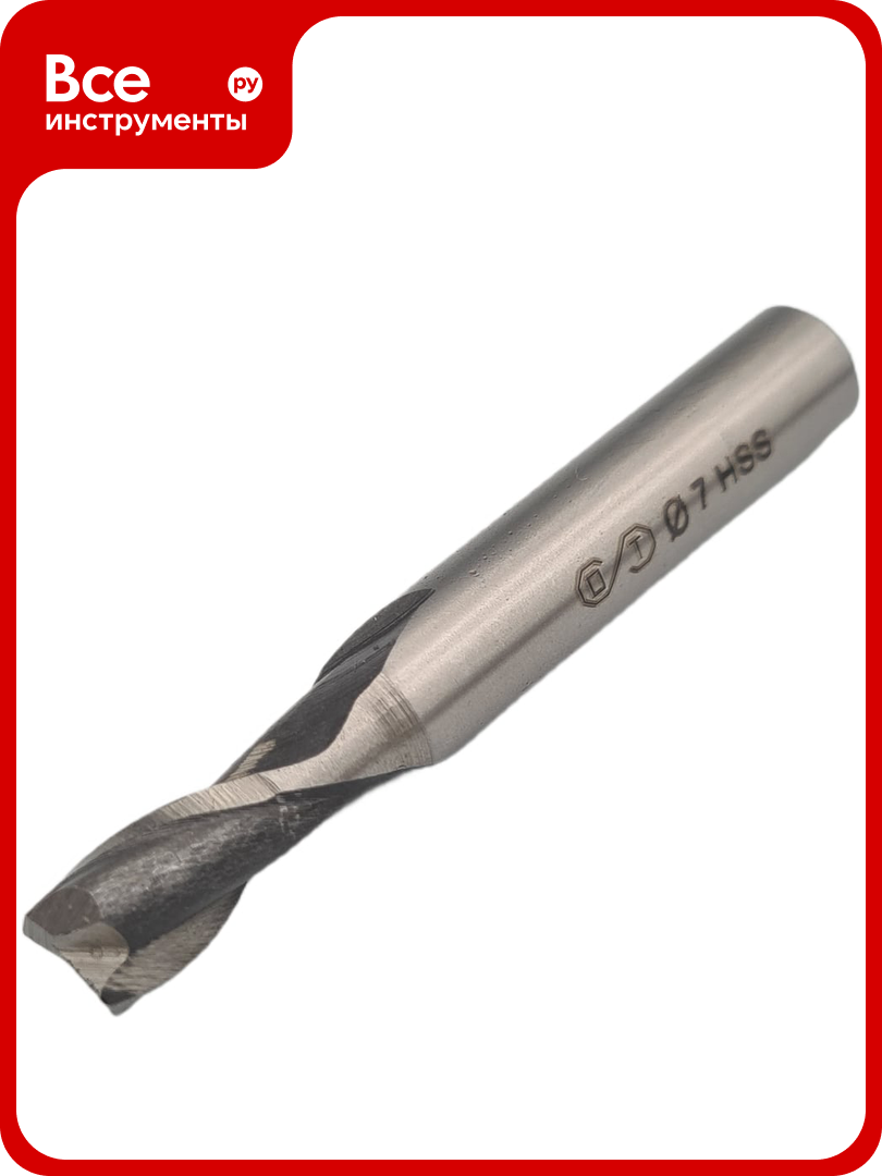 Фреза шпоночная от ц/хв, 7x10x54 мм, HSS 00-00000376, металл