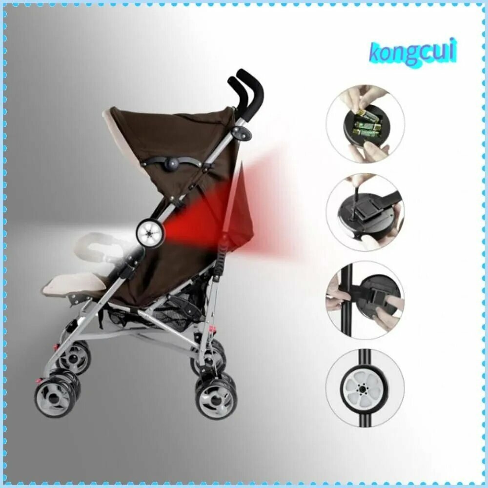 Безопасные фонари для детских колясок, 3 режима работы, для прогулок в темноте