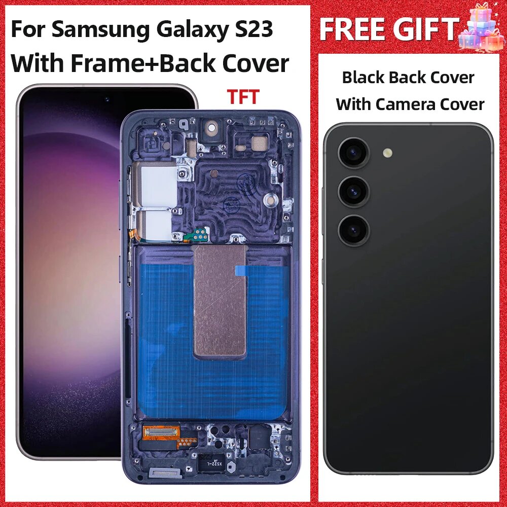 Высокое качество OLED для Samsung S23 5G дисплей сенсорный экран для Galaxy S23 S911B S911U S911W Замена ЖК-дигитайзера в сборе EU TFT Black Kit