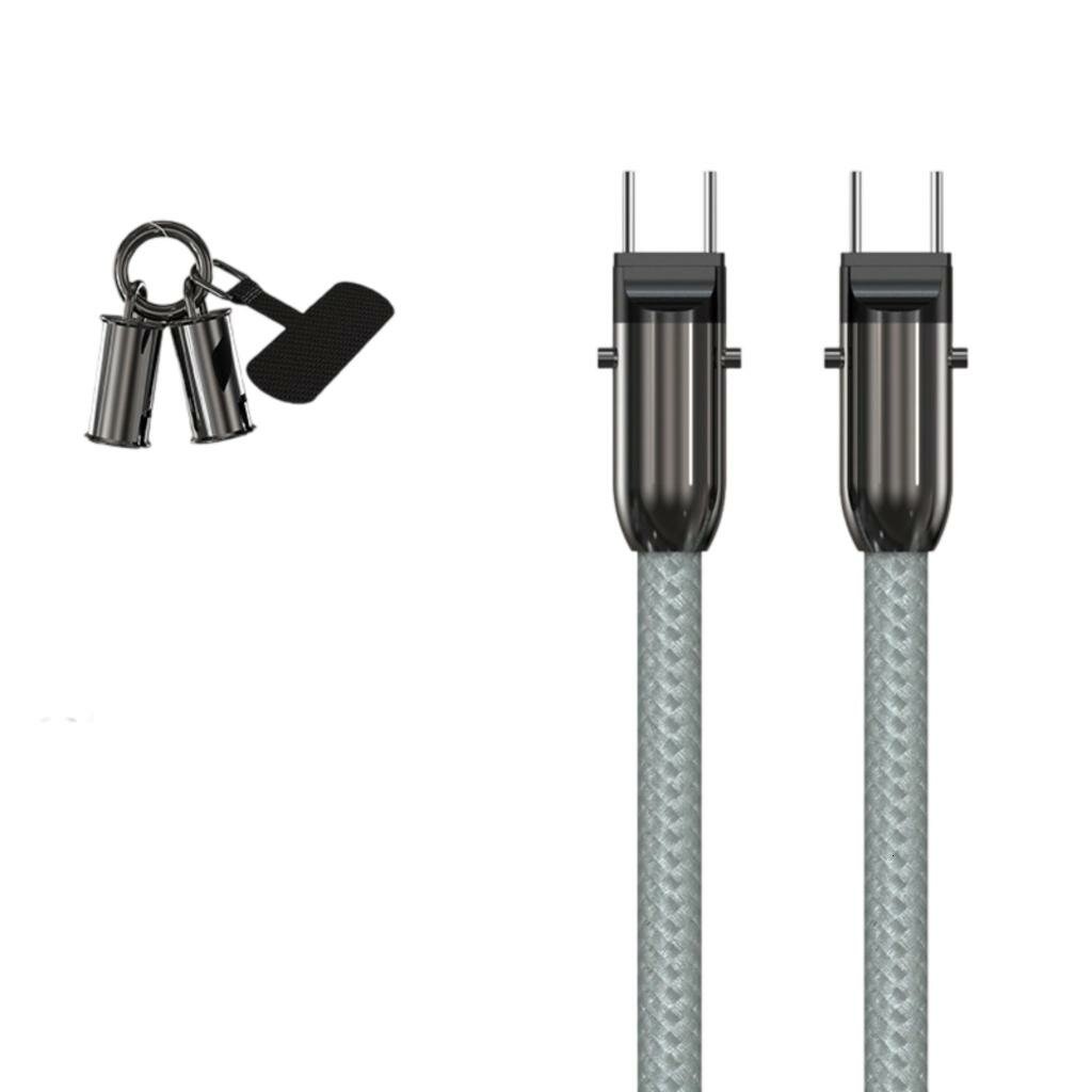 Кабель для передачи данных Bullet two-in-one для мобильного телефона-1,2 м-двойной интерфейс TypeC зеленого цвета