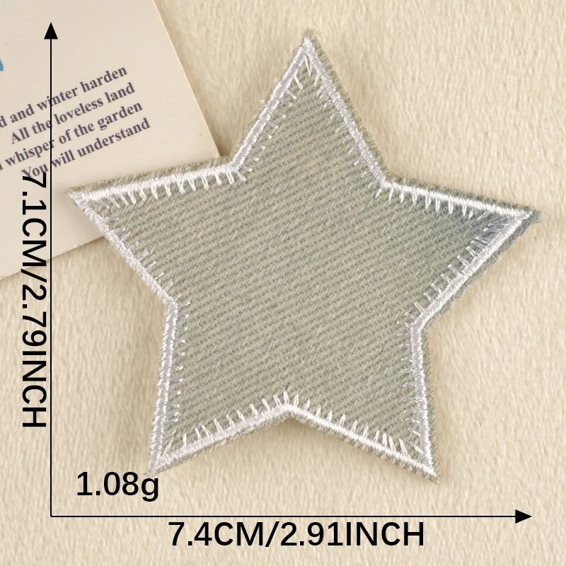 Джинсовая нашивка звезда, 7.1x7.4 см, цвет 1