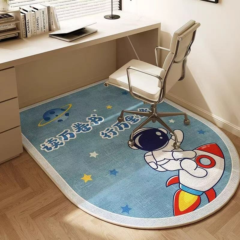 Бельгийский флисовый противоскользящий напольный коврик для спальни, кабинета, компьютерного кресла и рабочей зоны; бесшумный, износостойкий, доступен в нескольких цветах; 120*90 см.