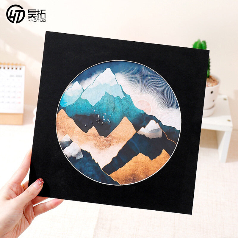 Простая картонная рамка для картин, круглая рамка для вырезок из бумаги, рамка для детских рисунков, акварели, масляной живописи, каллиграфии, китайской живописи.