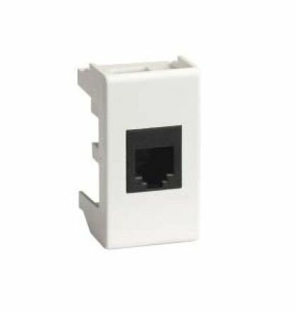 Розетка компьютерная DKC одноместная, одномодульная, RJ45, категория 5E, экранированная, белый