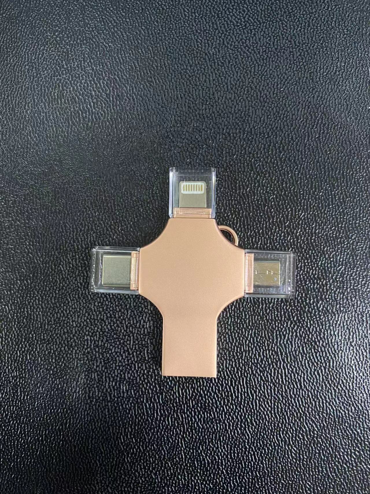 USB-флешка для мобильного телефона с большой емкостью 2 ТБ, подарочная, Type C, четыре в одном, подходит для Apple, Huawei и Android, USB-флешка 4-в-1 на 1 ТБ.