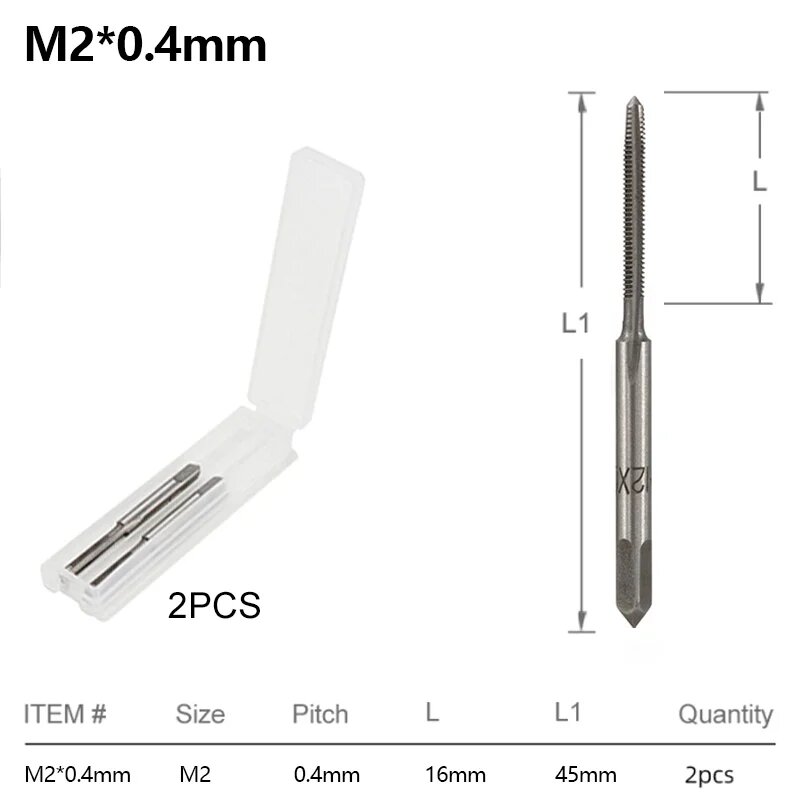 Набор метчиков M2*0.4 мм, 2 шт