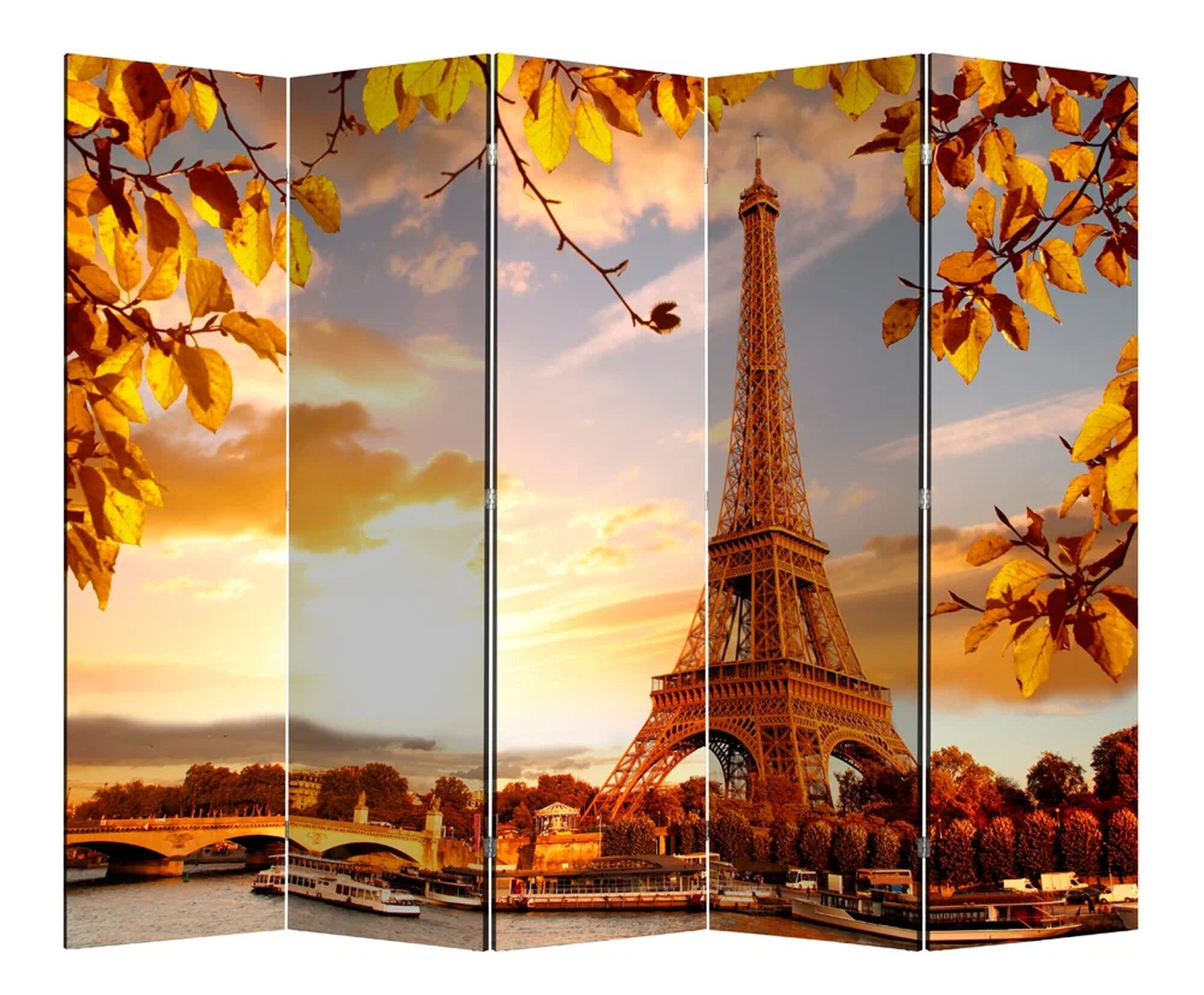 ПВХ ширма перегородка для зонирования Эйфелева башня 1 - 5, размер 177х235/47 см