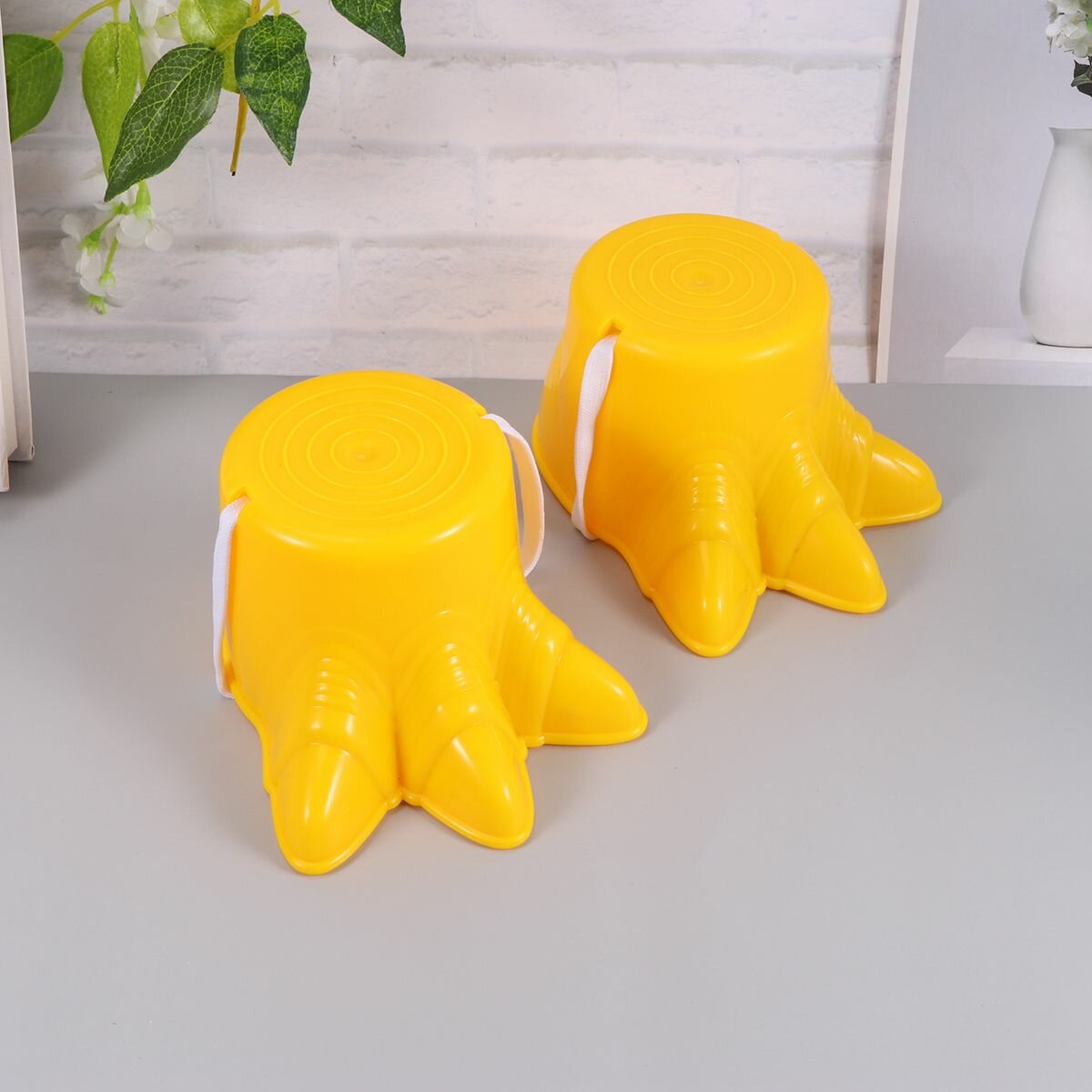 Ходули Из Пластика Желтого Цвета С Веревкой Случайного Цвета, 2 Штуки, Для Внешних Активностей