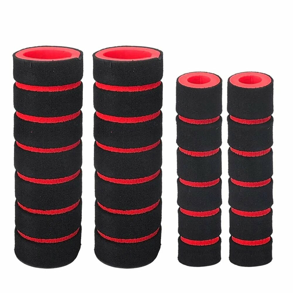 4шт Универсальные мягкие ручки-накладки для мотоцикла и велосипеда: противоскользящие чехлы на руль и тормозные рычаги.