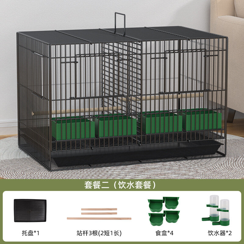 Большая клетка для птиц для домашнего использования, для попугаев, волнистых попугаев, корелл, неразлучников, с перегородкой, двойной ящик для разведения, птичье гнездо