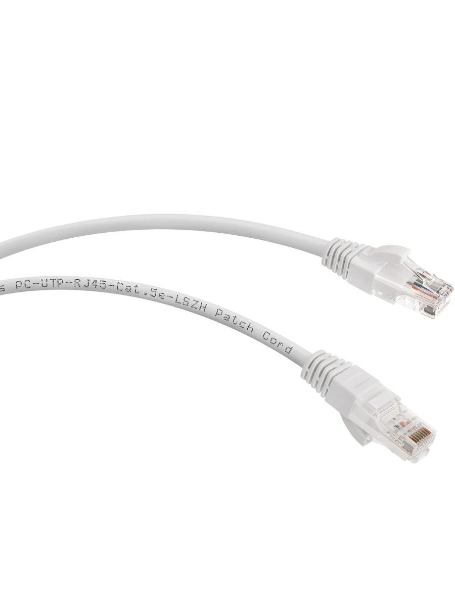 Неэкранированный патч-корд Cabeus PC-UTP-RJ45-Cat.5e-5m-WH-LSZH