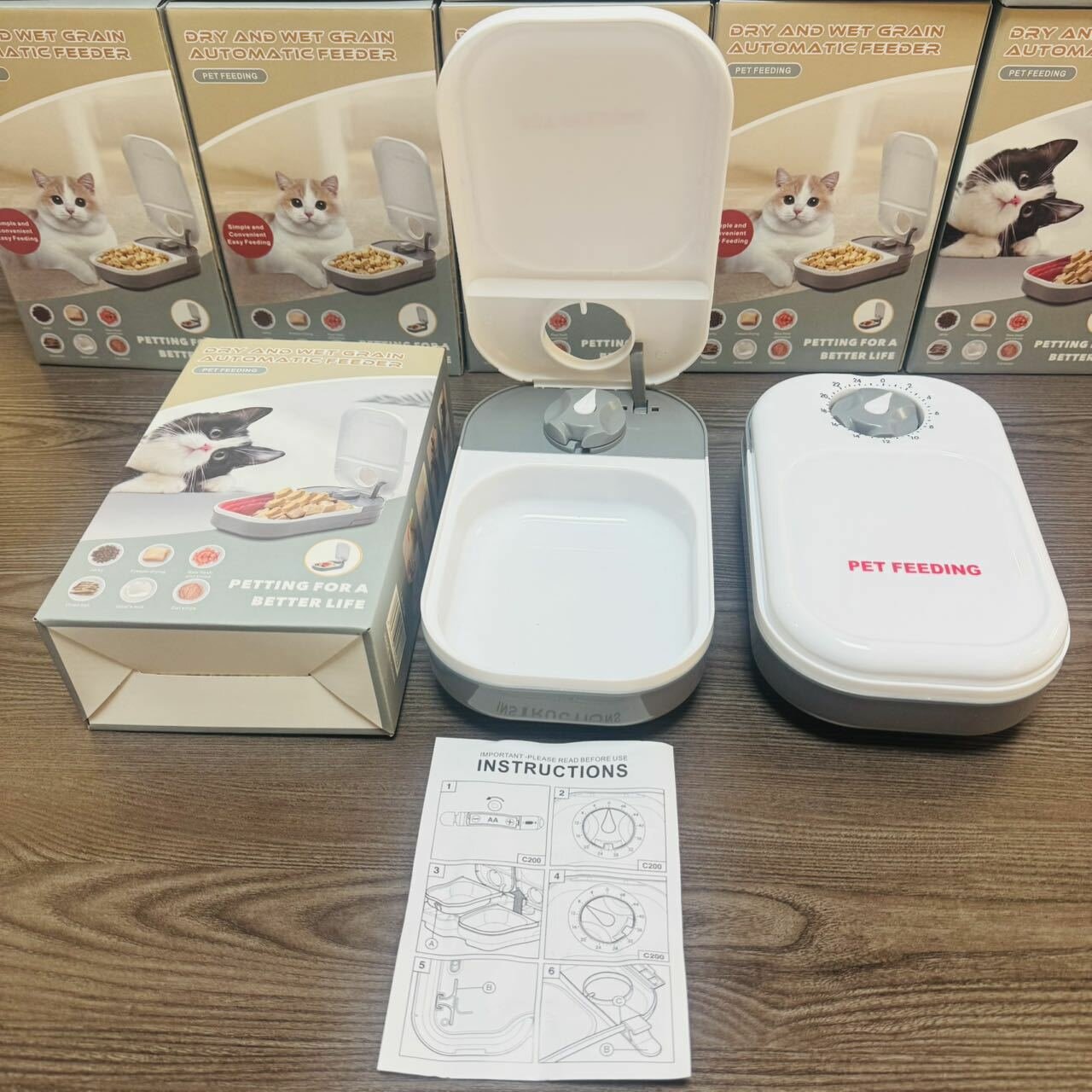Умная кормушка для животных с функцией таймера и дозированной подачи корма, автоматический дозатор корма для кошек и собак.
