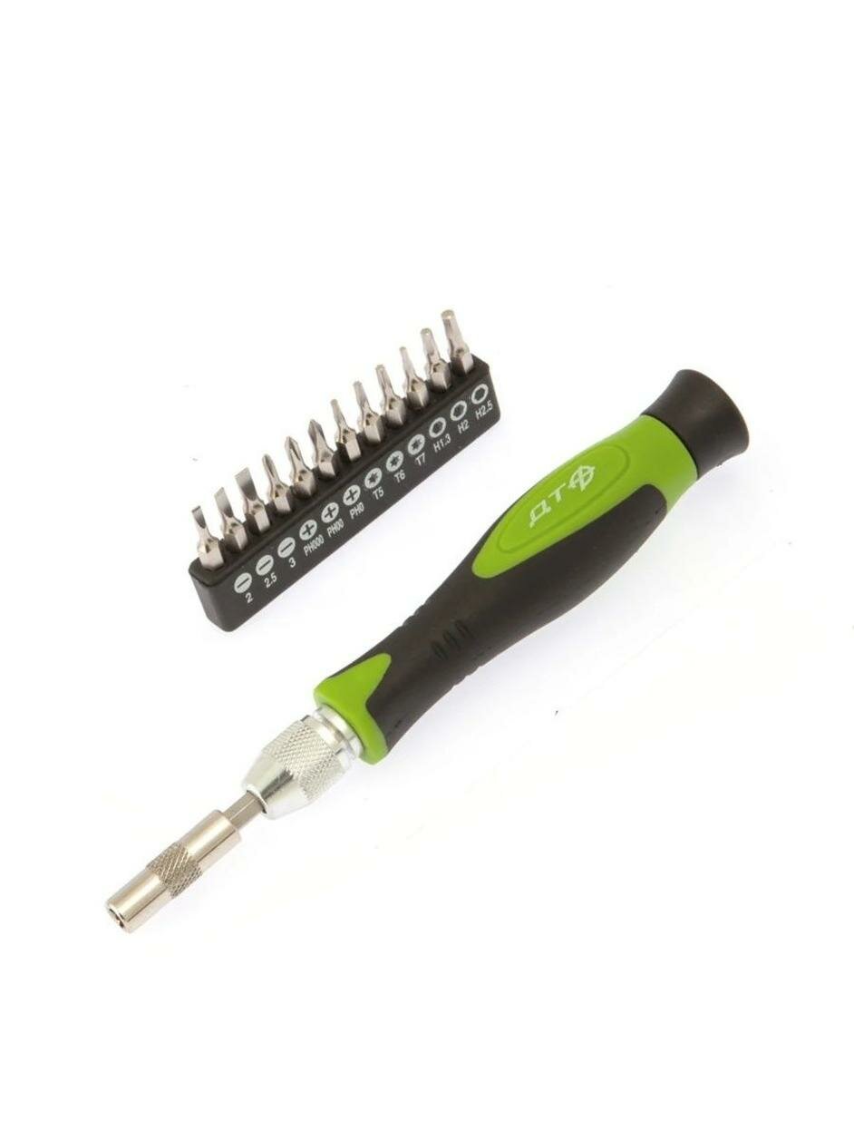 Отвертка цанговая для точных работ с битами 1/8', 14 предм. / Дело Техники