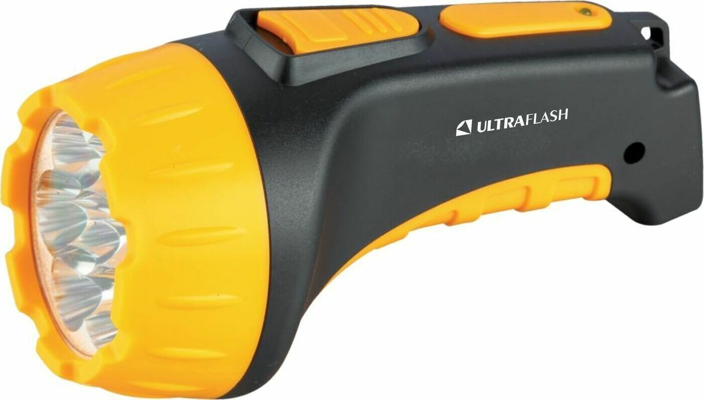 Фонарик аккумуляторный светодиодный фонарь ручной / Ultraflash / 2 режима, 220в
