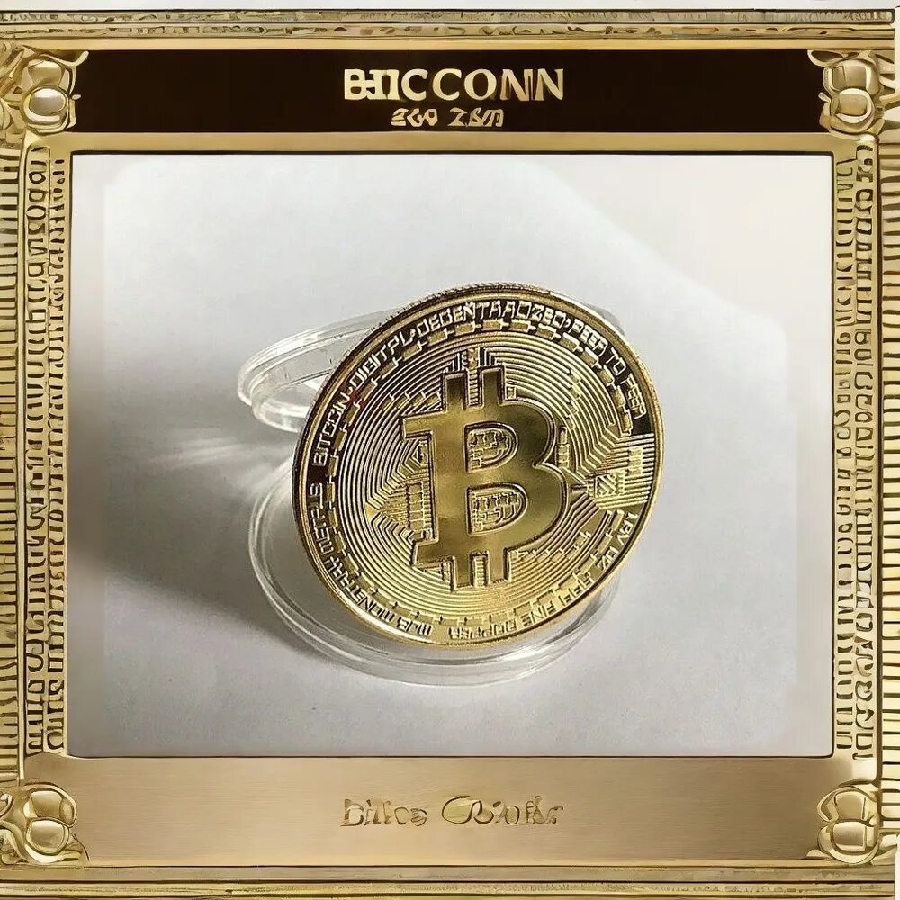 Банкноты сувенирные золотой Монета сувенирная Биткойн