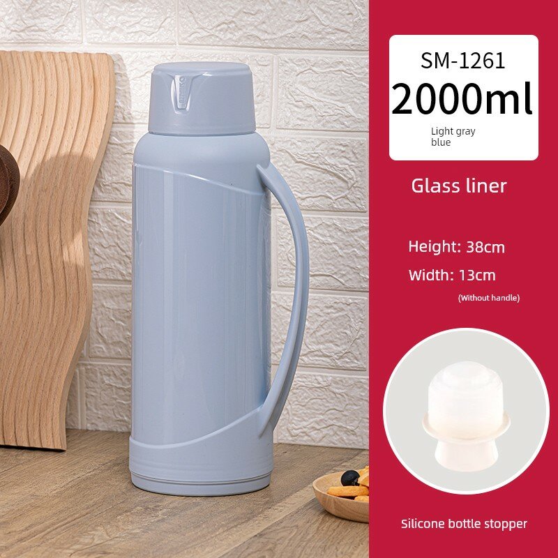Большая термоизолированная бутылка для воды, старинный студенческий термос, термос SM-1261-200 светло-серый синий