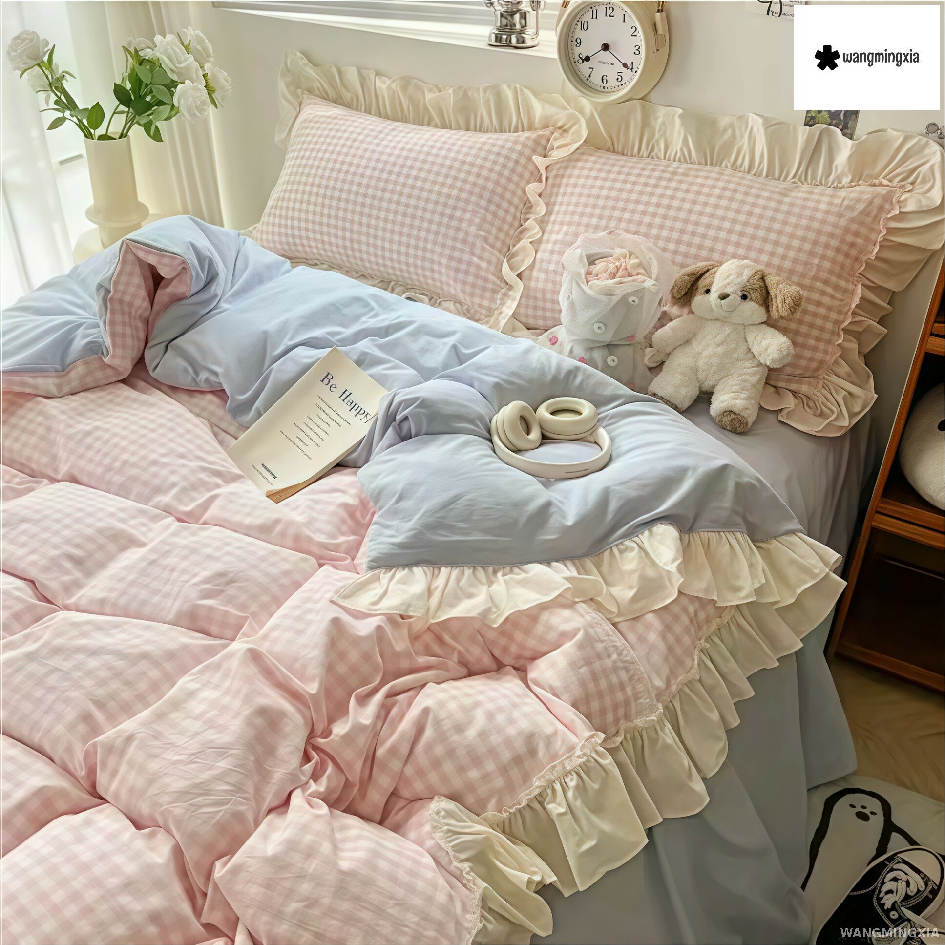 Эксклюзивный комплект постельного белья Princess Style на 4 предмета из полиэстера, размер 200x230 см в нежном розовом оттенке