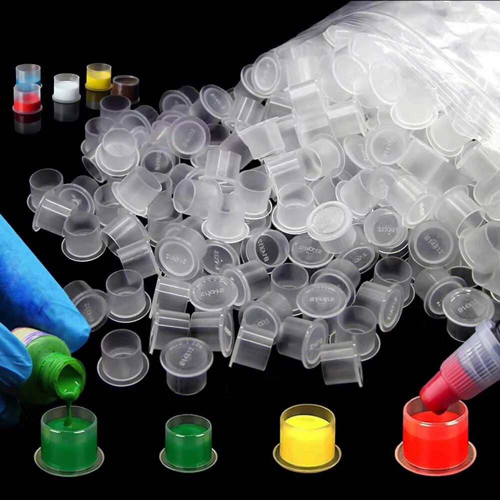 Чашки для татуажа PEPAX белые пластиковые S-500pcs