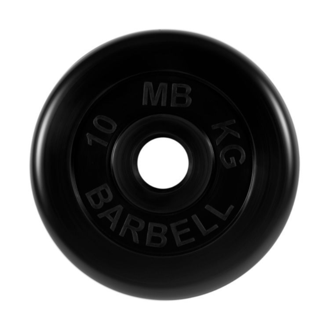 Диск обрезиненный MB Barbell 51 мм (10 кг) наружный d=272 мм, посадочный d=51 мм, сталь, черный
