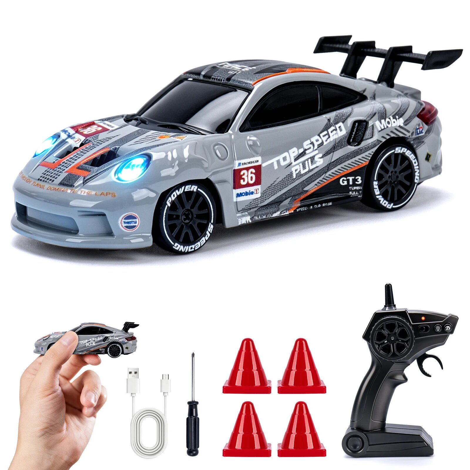 Радиоуправляемая машина GT3, серый, 1/64