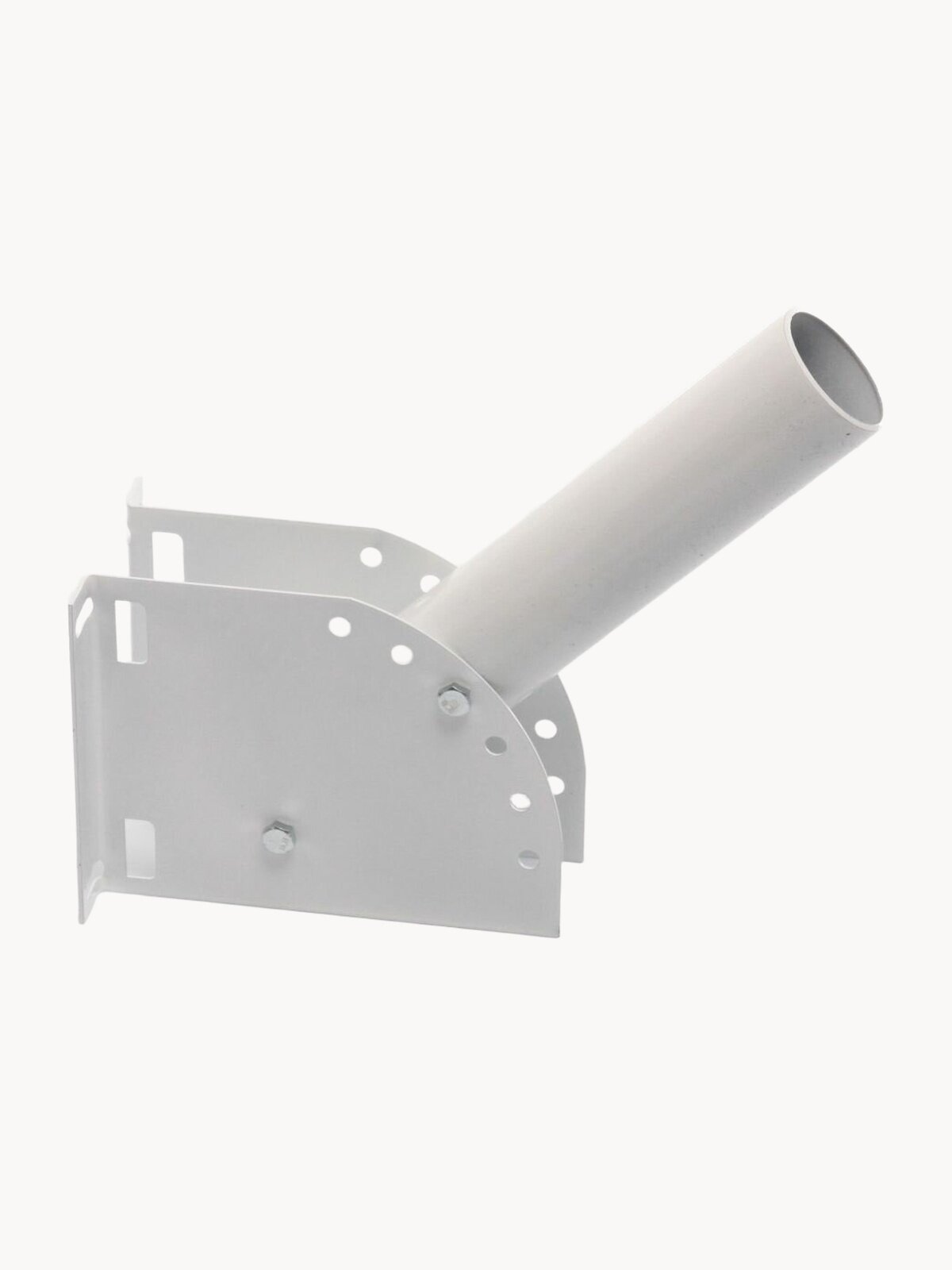 Кронштейн настенный для уличного консольного светильника Переноска КР-2 под монтажную ленту с переменным углом 10-70 градусов, d45 мм, длина 250 мм, белый