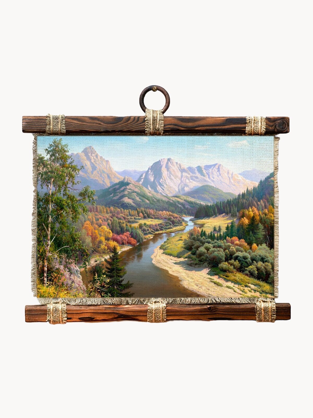 Панно ручной работы Универсальный свиток Осень в горах И. Прищепа