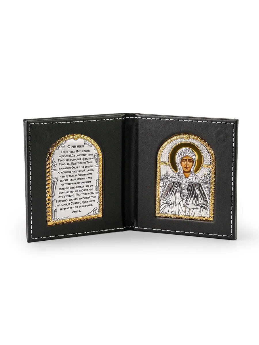 Икона серебряная, греческая Матрона 95х105мм