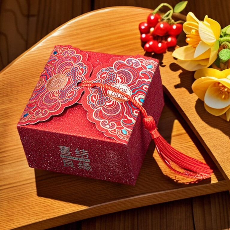 Свадебные коробки Flowing Wingale, бумага, 8x8x5 см, 10 штук