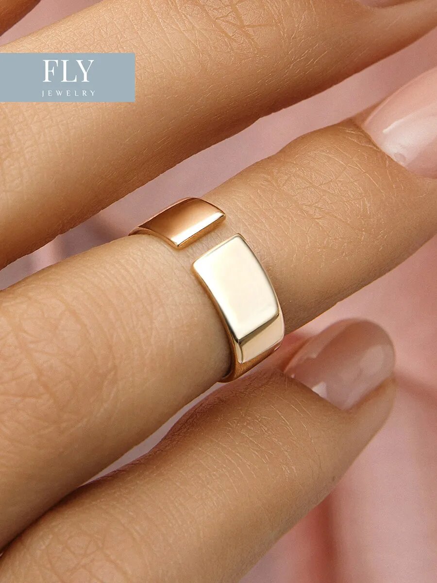 Кольцо на фалангу, серебро, 925 проба, золочение