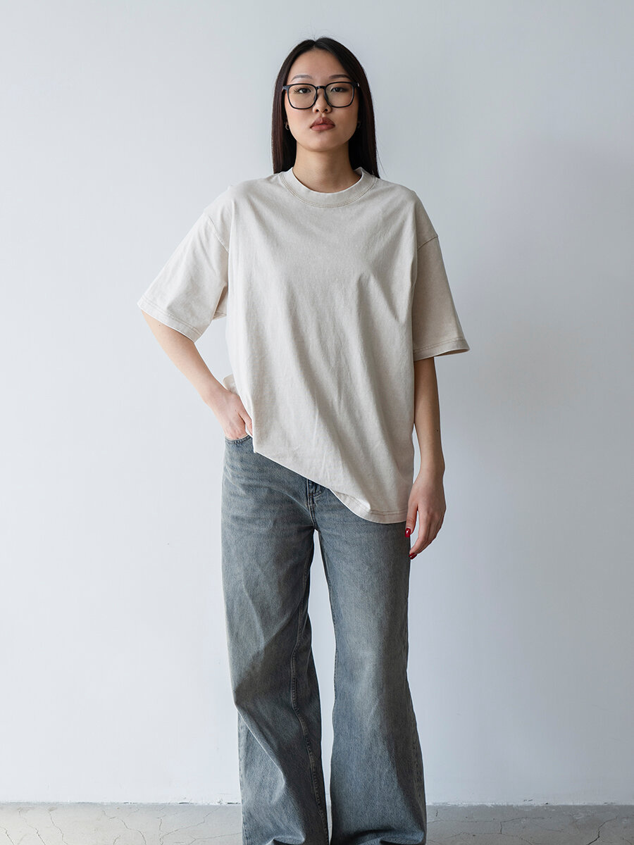 Футболка оверсайз однотонная унисекс