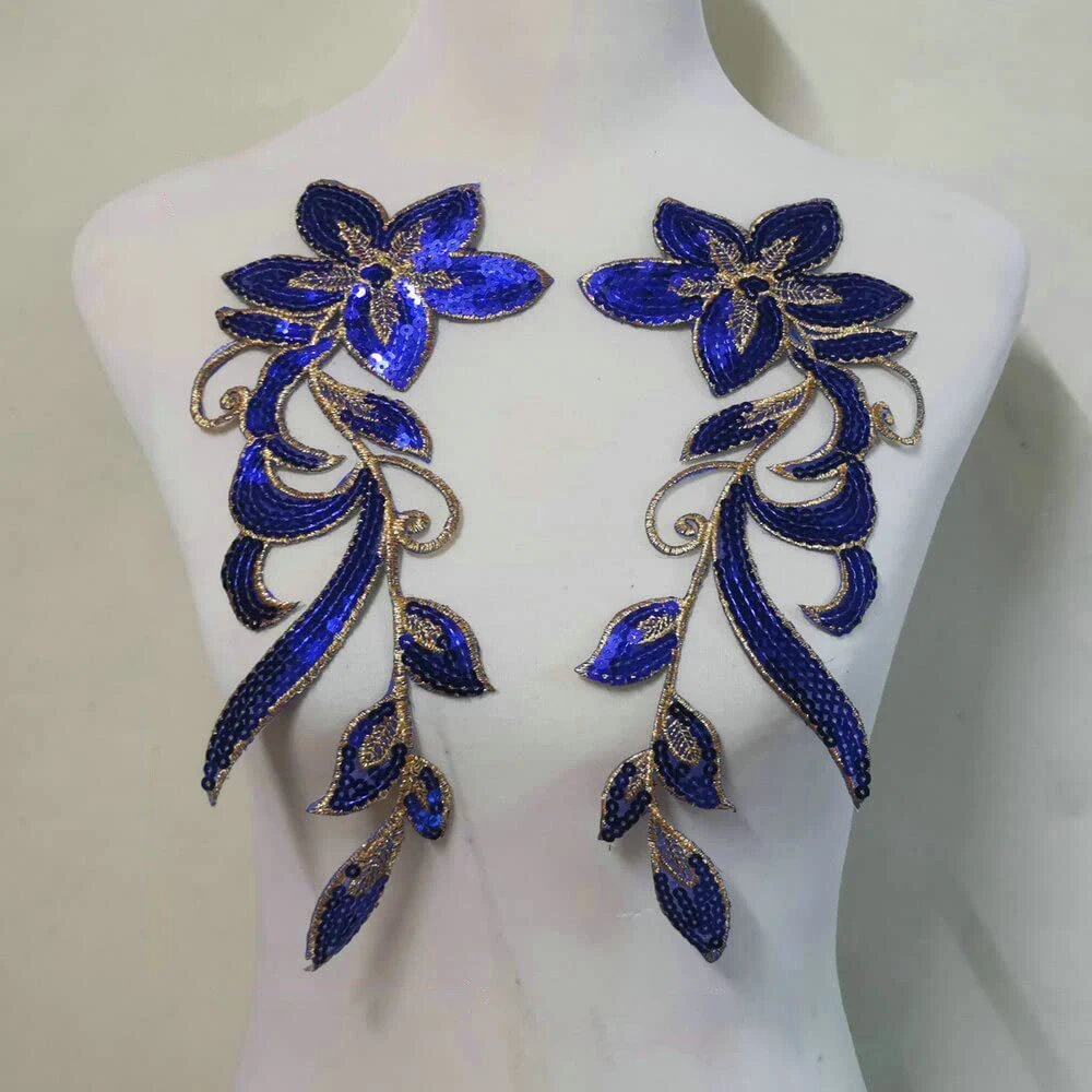 Пайетки аппликация синяя Royal Blue для одежды
