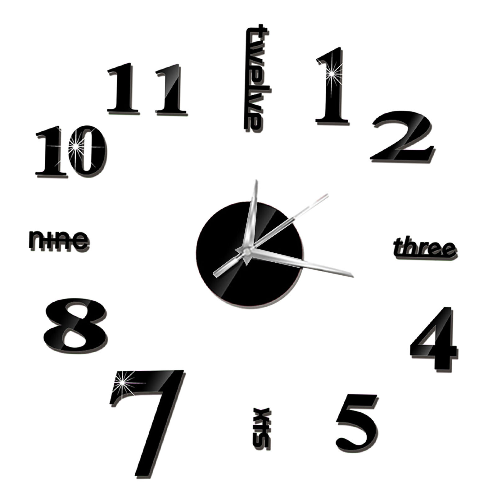 Настенные часы своими руками с бесшумным зеркальным отображением цифр, настенные часы-наклейки для украшения дома, гостиной и спальни.