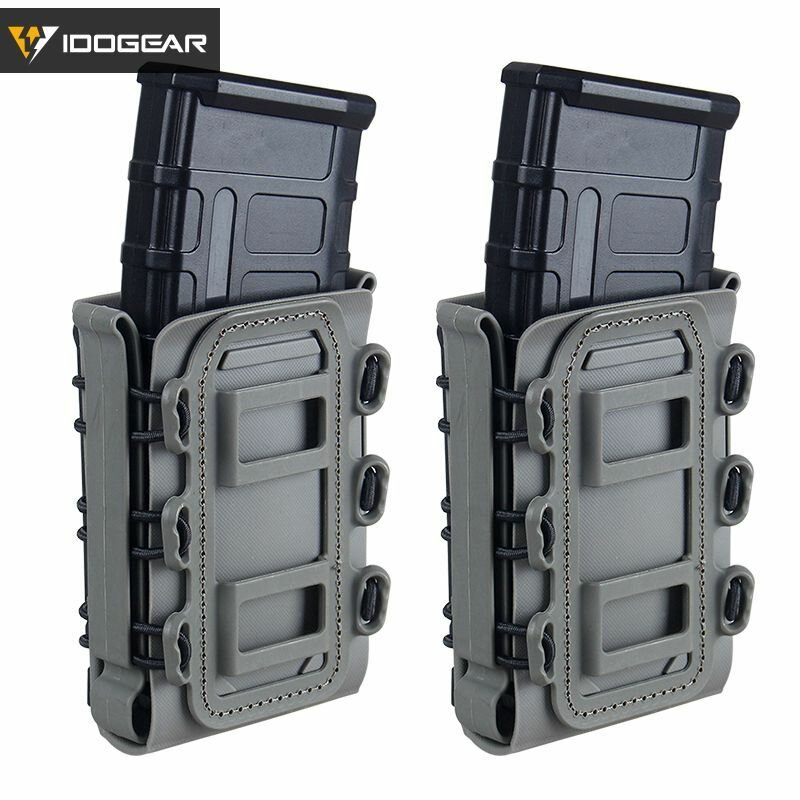 Подсумок IDOGEAR быстрого заряжания 5.56mm 7.62mm Тактические подсумки для магазинов Держатель магнитных лент Molle 2pcs 3516