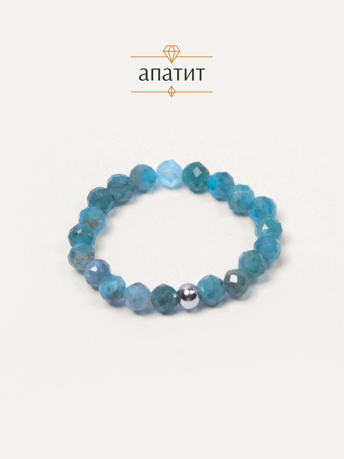 Кольцо плетеное, апатит