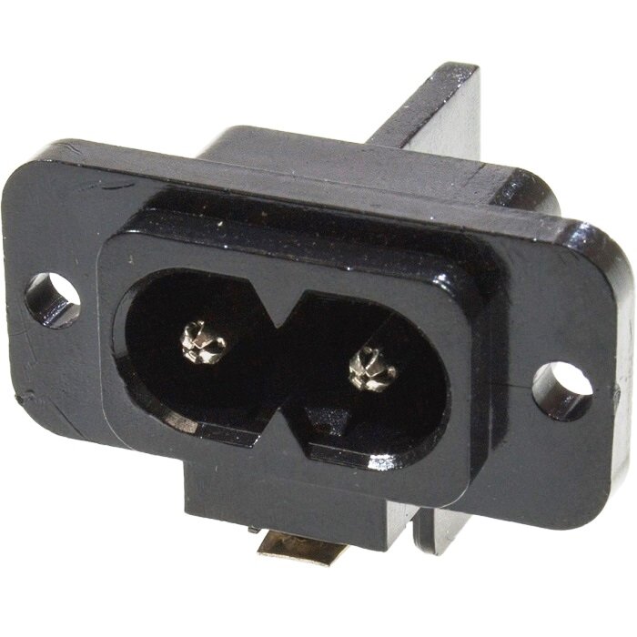 Вилка С8 на корпус Premier 3-001 под винт 2.5кВт - чёрная
