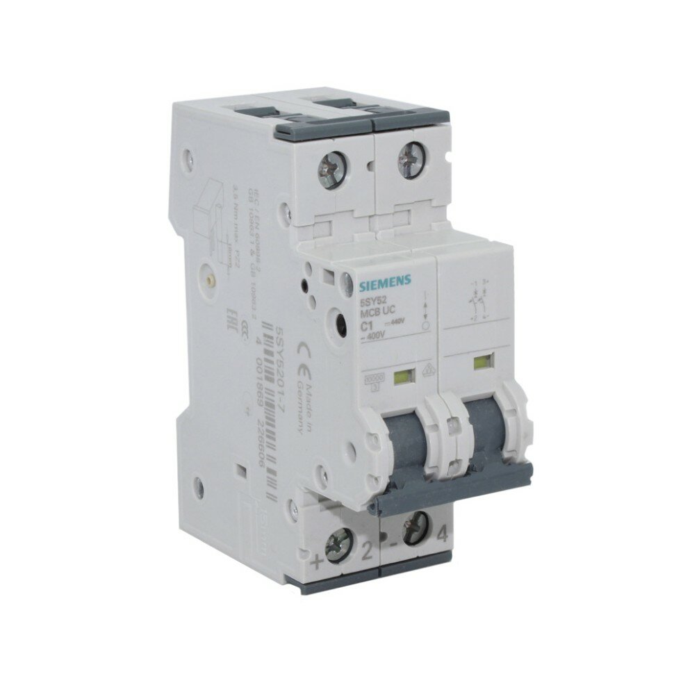 Siemens 5SY5201-7 2P 1A (C) 10kA Автоматический выключатель